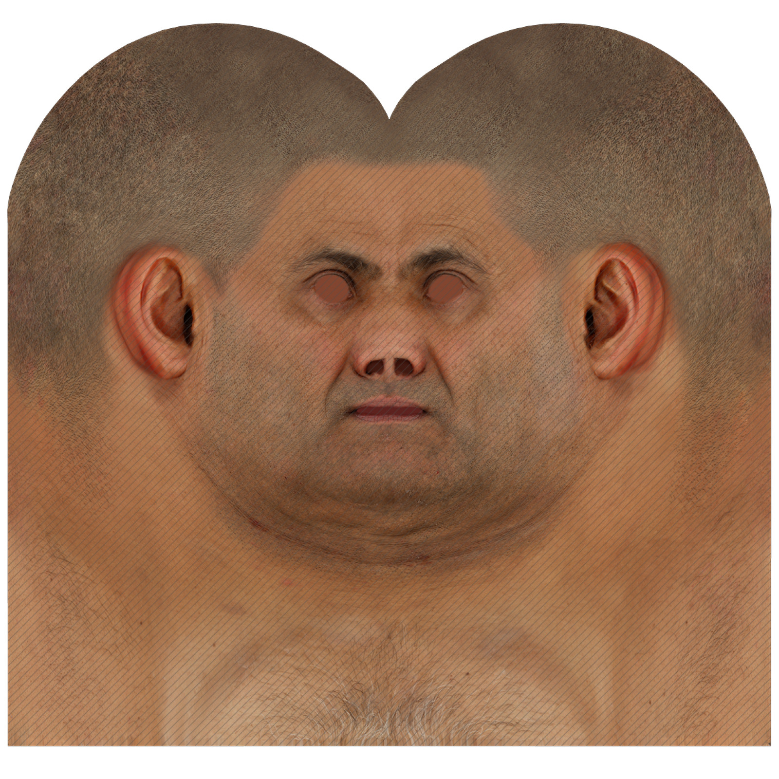 Male head texture map 45